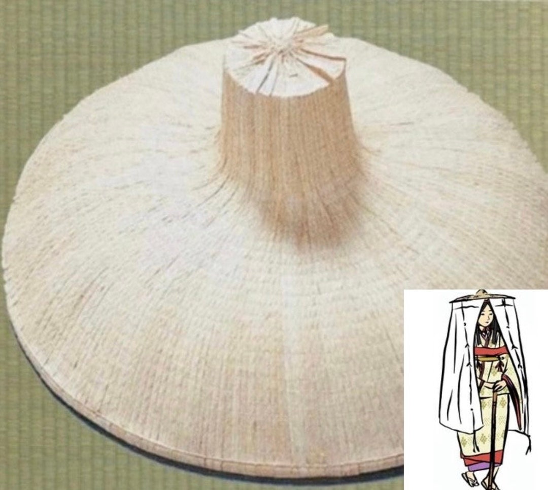 Japanese Traditional Ichimegasa Hat Bamboo Hat Umbrella Kasa Heian ...