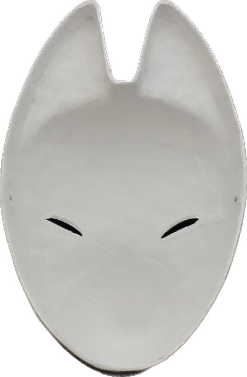 Japanese Fox Full Mask Plain Kitsune Art White Fox Mask - Etsy