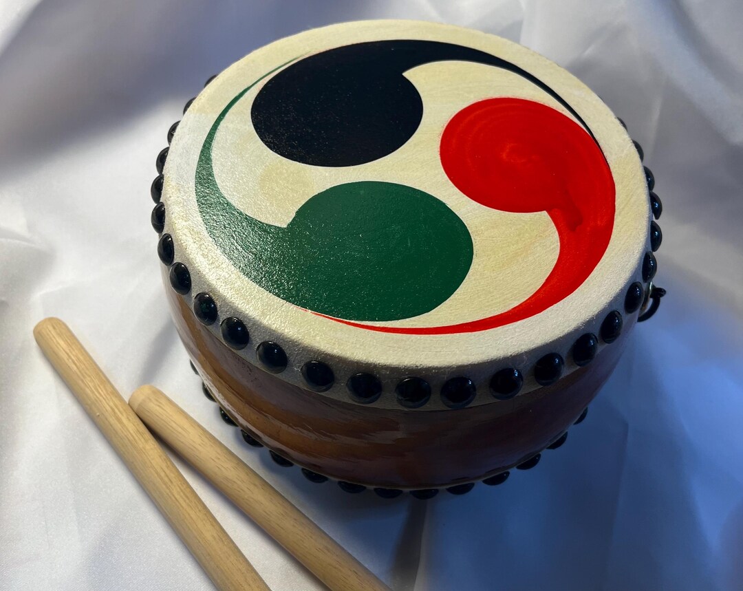 Authentic Japanese Taiko Drum – Tomoe Crest Design - Etsy