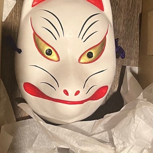 Kitsune Inari Fox Mask Traditional Japanese Art Wall Statue Kabuki - Etsy