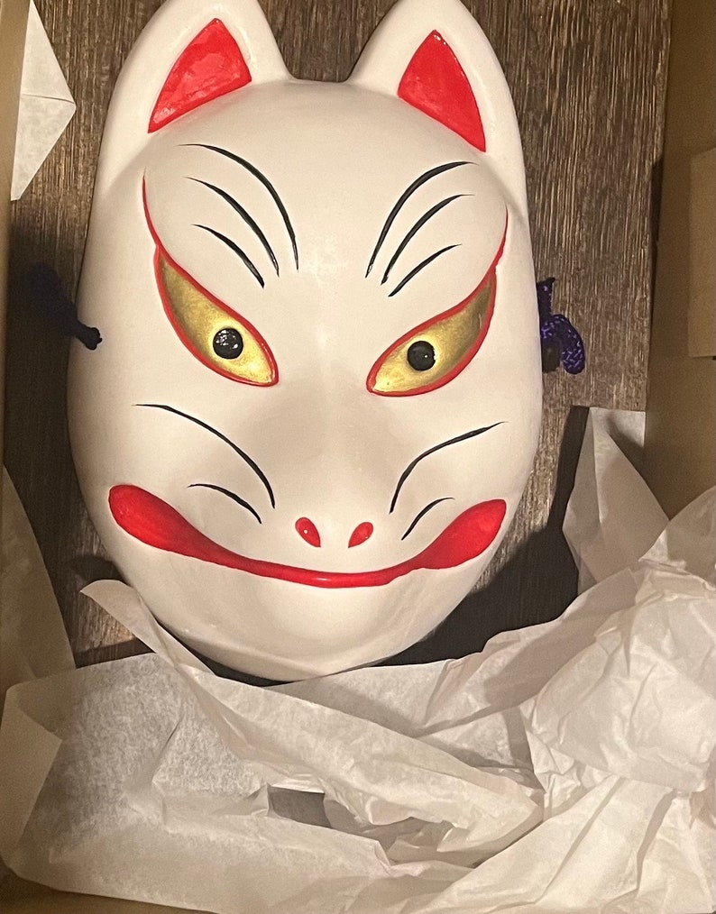 Kitsune Inari Fox Mask Traditional Japanese Art Wall Statue Kabuki - Etsy