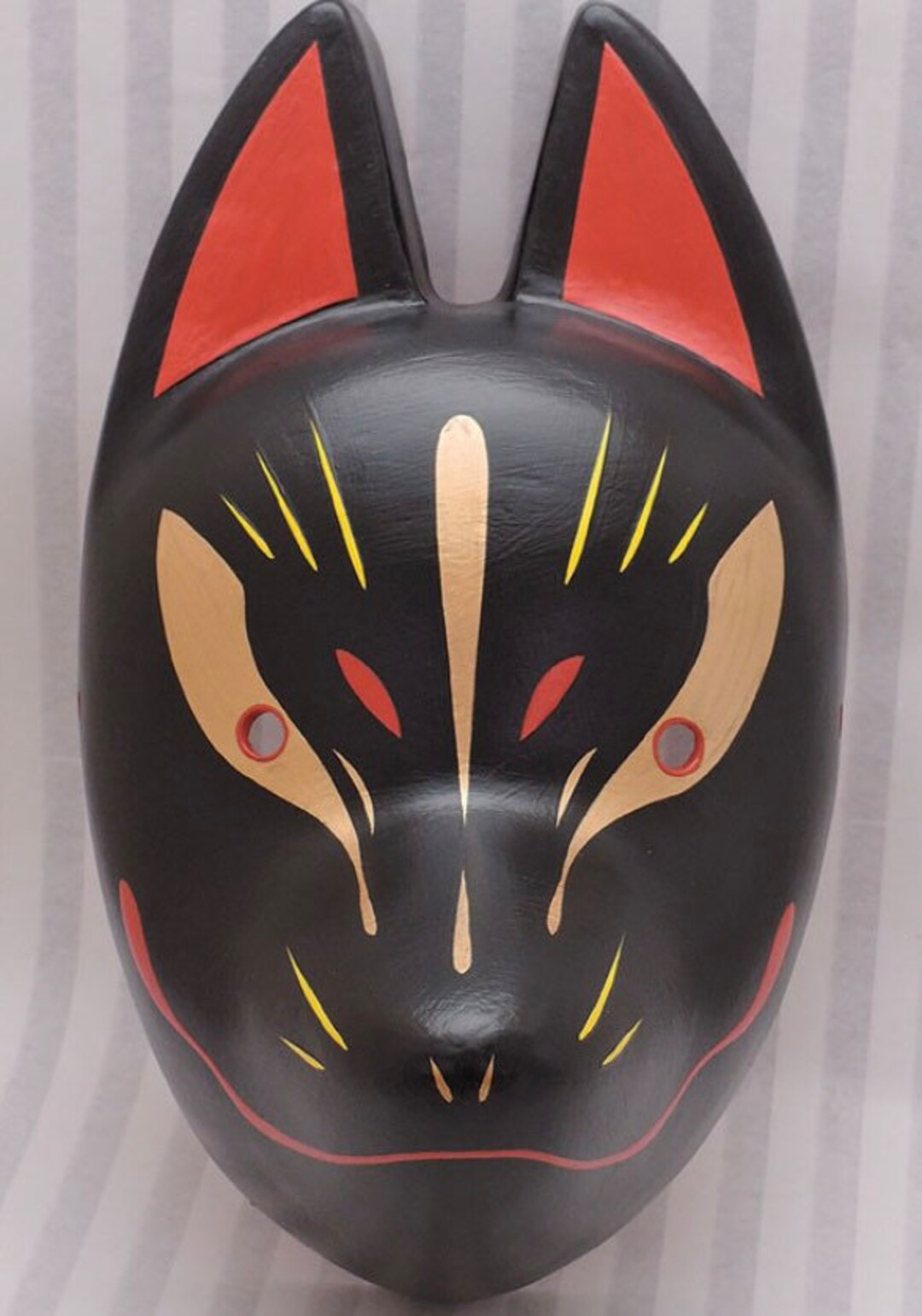 Japanese Noh Face Fox Mask Fox at Night Kitsune - Etsy