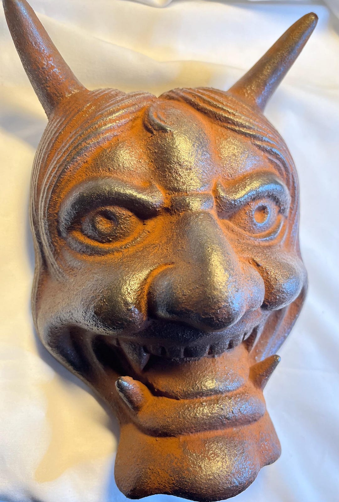 Japanese Oni Metal Mask Wall Art Symbol of Protection and Power - Etsy