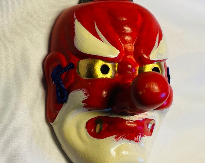 Tengu Noh Mask Traditional Japanese Art Wall Statue Long‐nosed Goblin ...