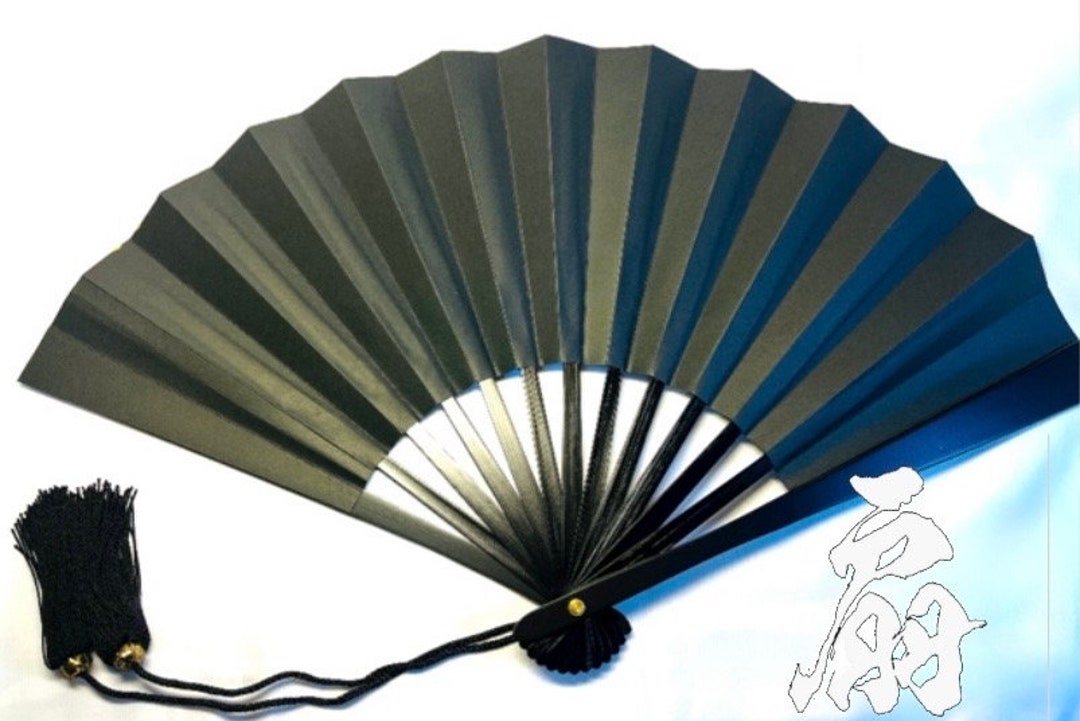 Tessen Japanese Samurai Iron War Fan Black Large Size 50cm With Case - Etsy