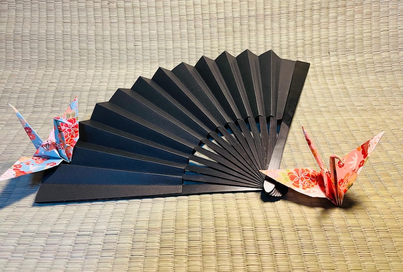 Japanese Tessen Samurai Iron War Fan – Black Kuroda Style Folding Fan ...