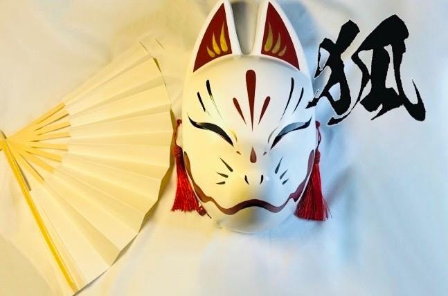 Japanese Festival Fox Mask Japanese Noh Face Fox Mask Traditional