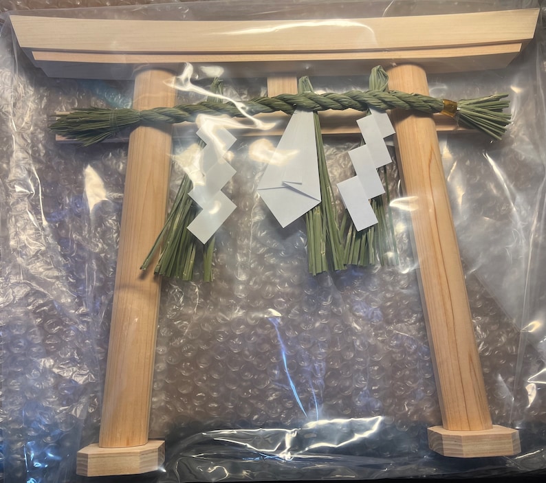 Japanese Torii Shrine Wooden Shinto Sacred Gate Shimenawa Set - Etsy