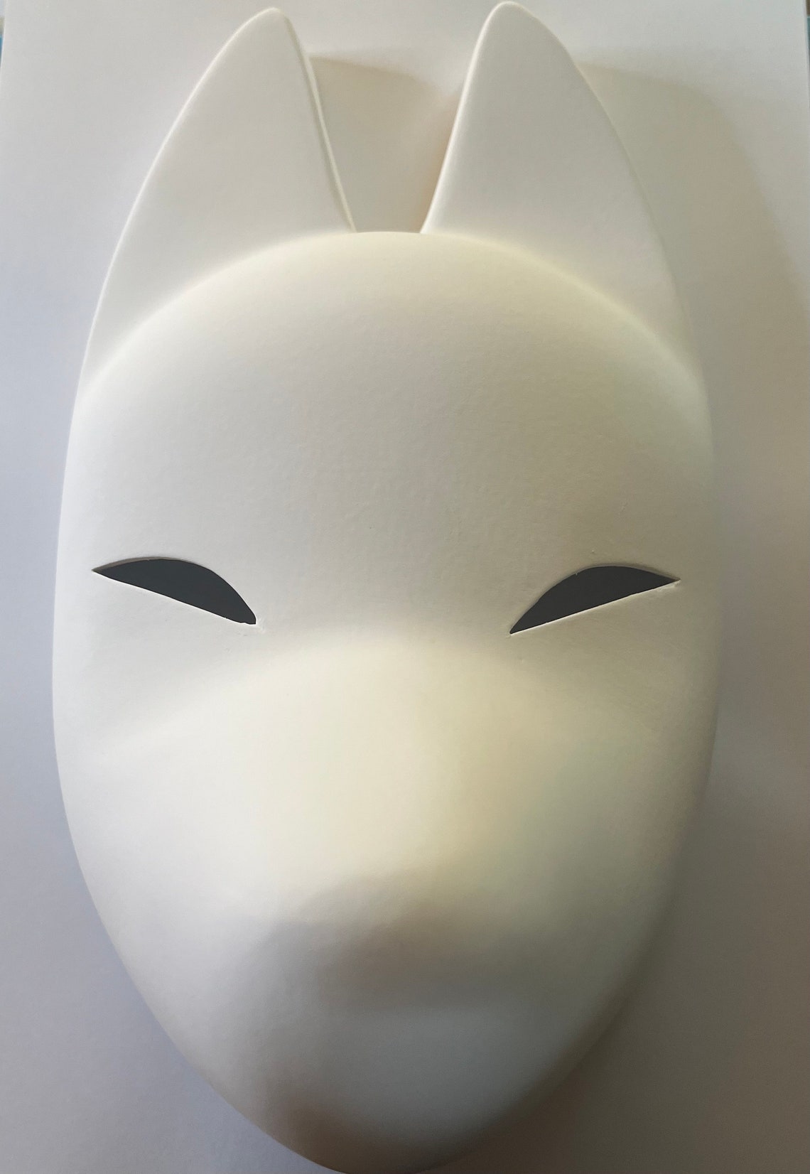 Japanese Fox Full Mask Plain Kitsune Art White Fox Mask - Etsy