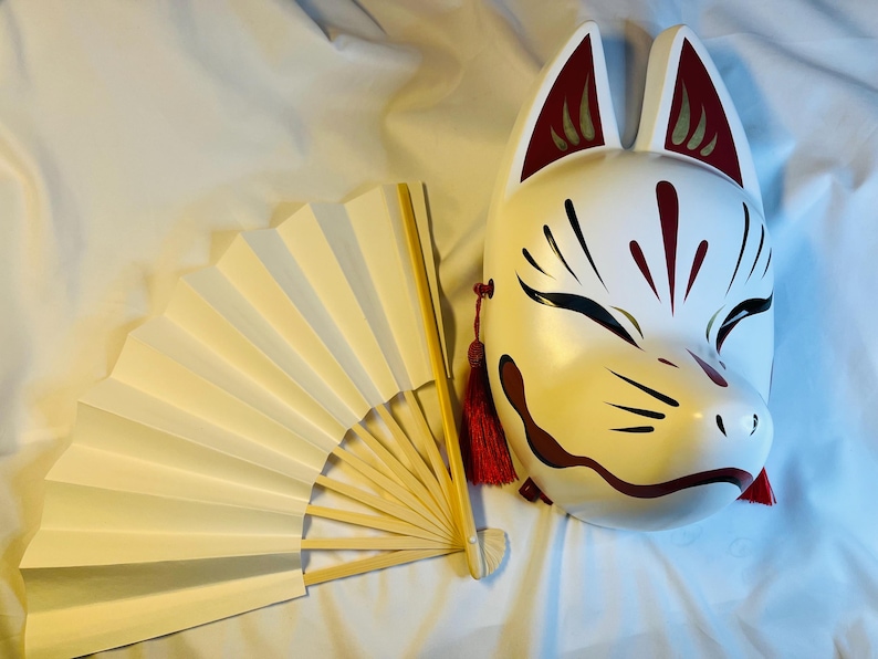 Japanese Noh Face Fox Mask Traditional Festival Mask Kitsune in ...