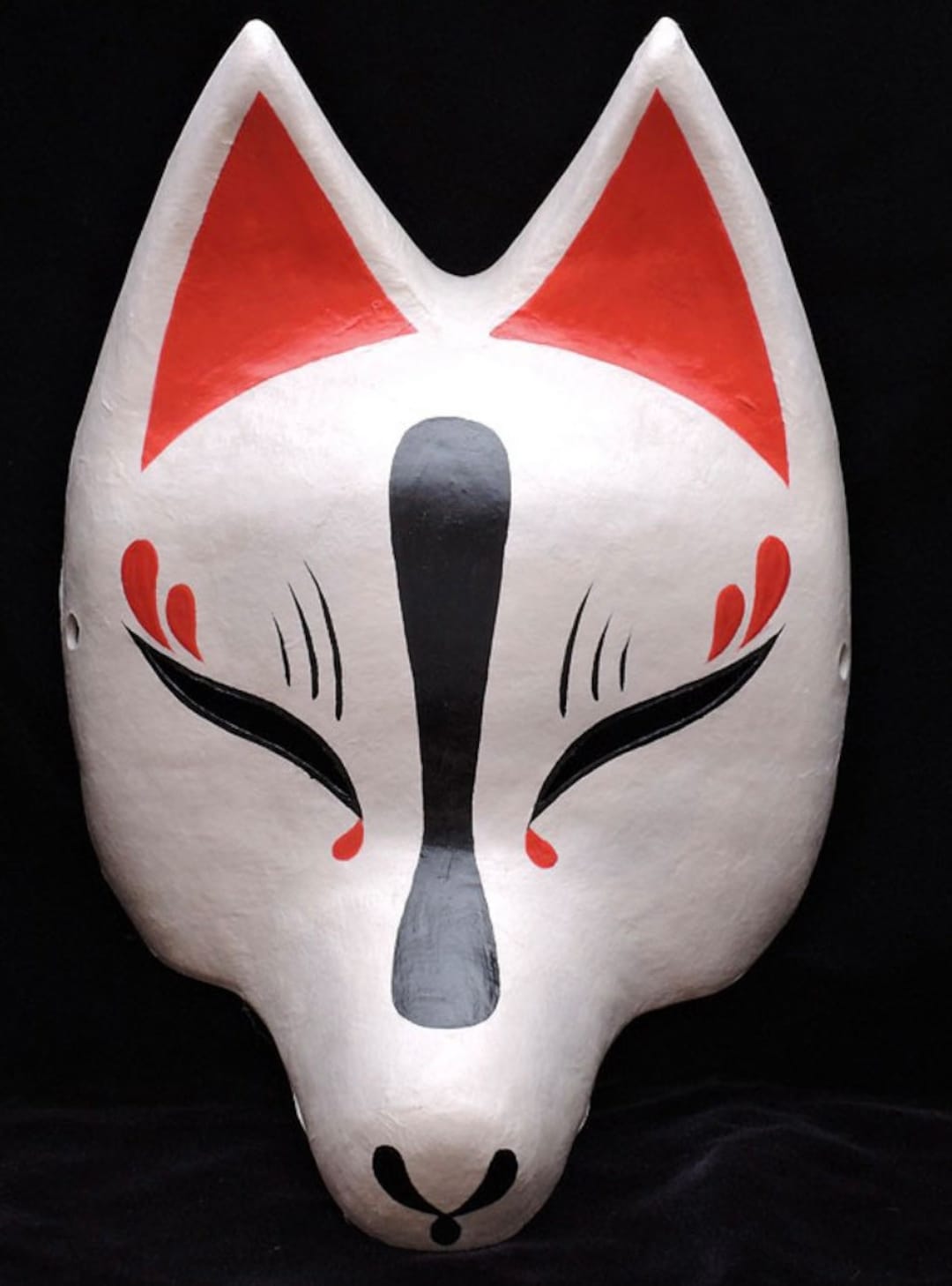 Japanese Traditional Face Fox Mask White KITSUNE - Etsy