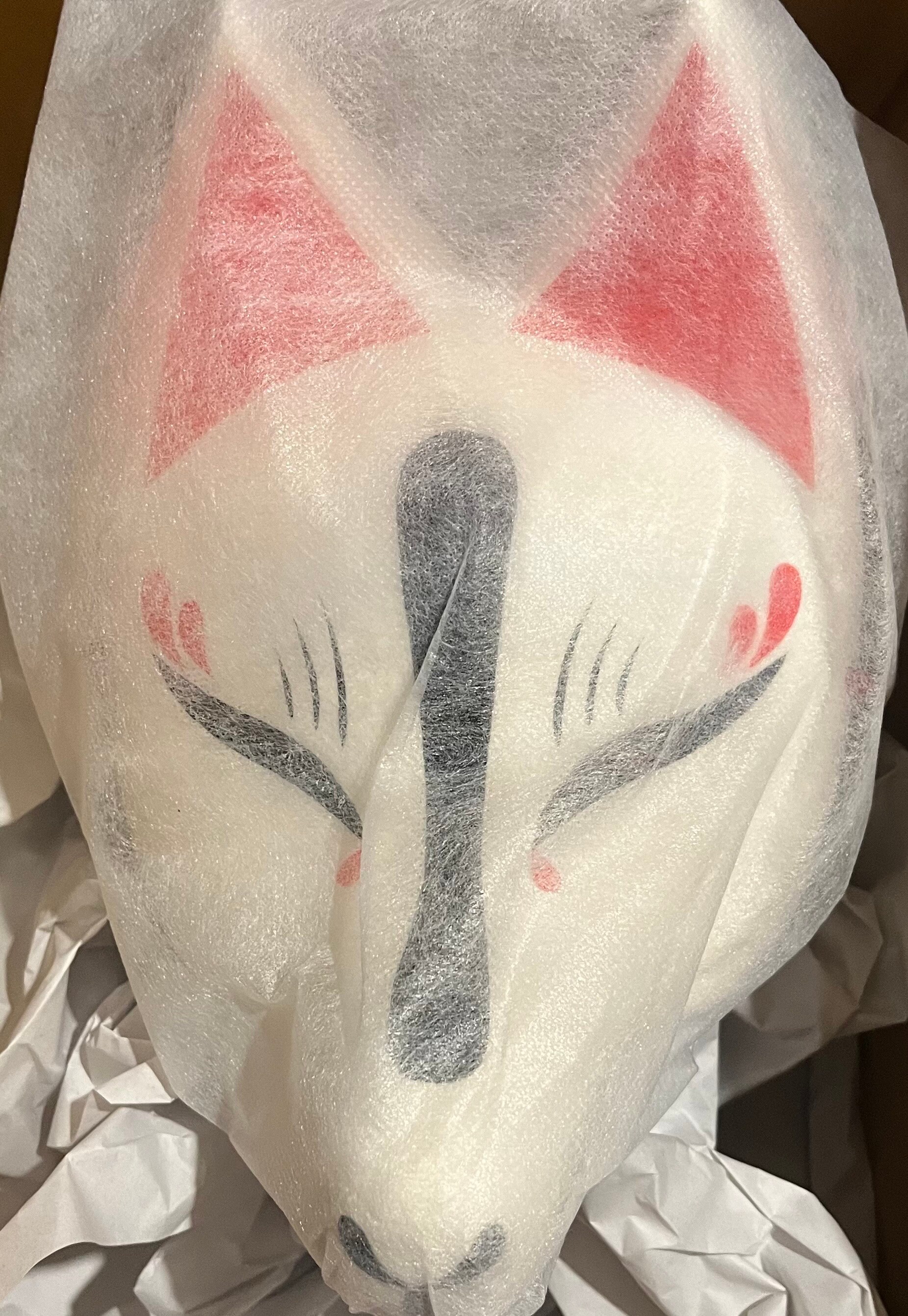 Japanese Traditional Face Fox Mask White KITSUNE - Etsy