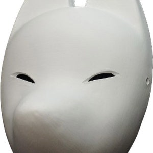 Japanese Fox Full Mask Plain Kitsune Art White Fox Mask - Etsy