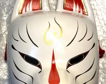 Japanese Traditional Face Fox Mask White KITSUNE - Etsy