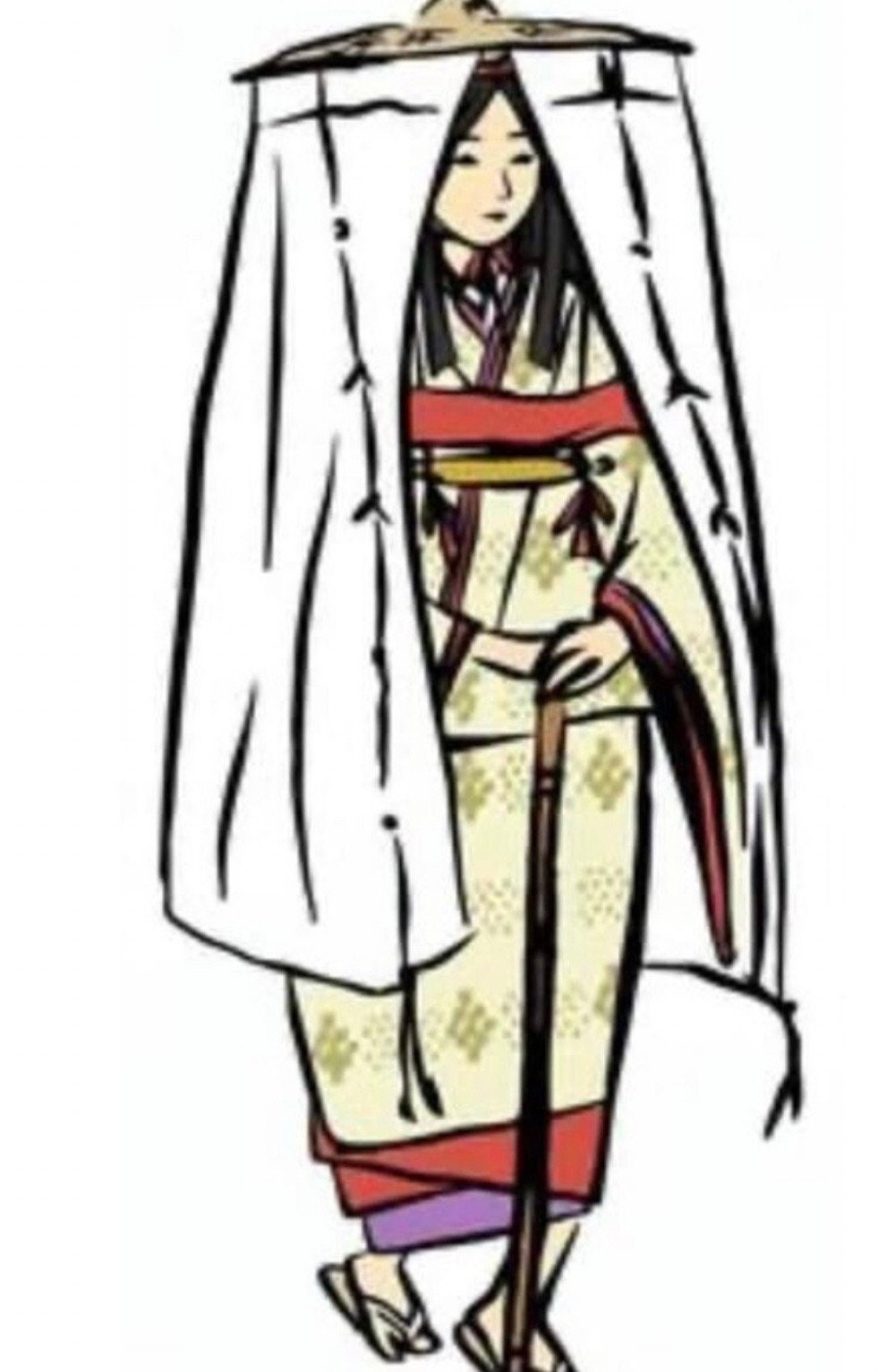 Japanese Traditional Ichimegasa Hat Bamboo Hat Umbrella Kasa With Veil ...