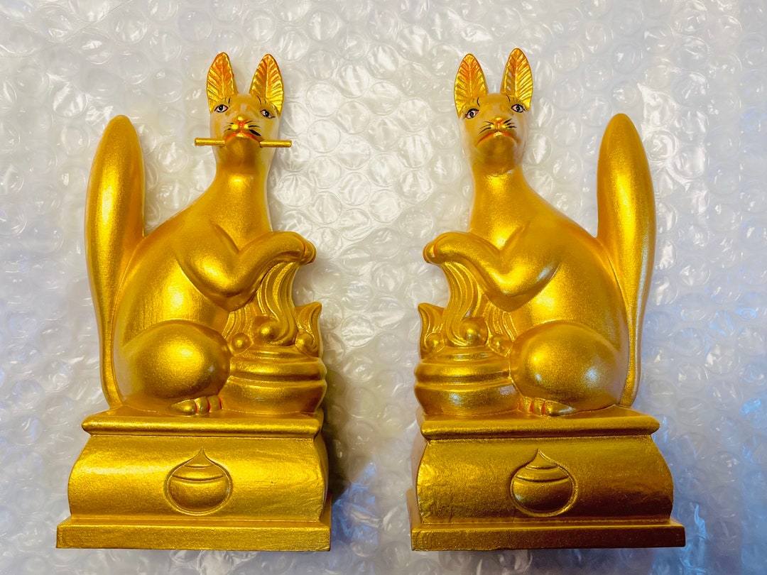Golden Inari Statue Fushimi Inari Shrine Handmade from Japan Handmade ...