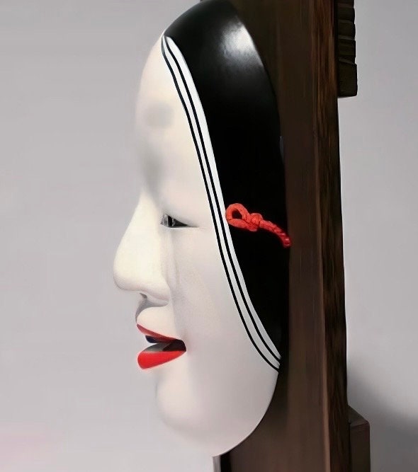 Noh Mask Traditional Japanese Art Masume Wall Statue Handmade - Etsy
