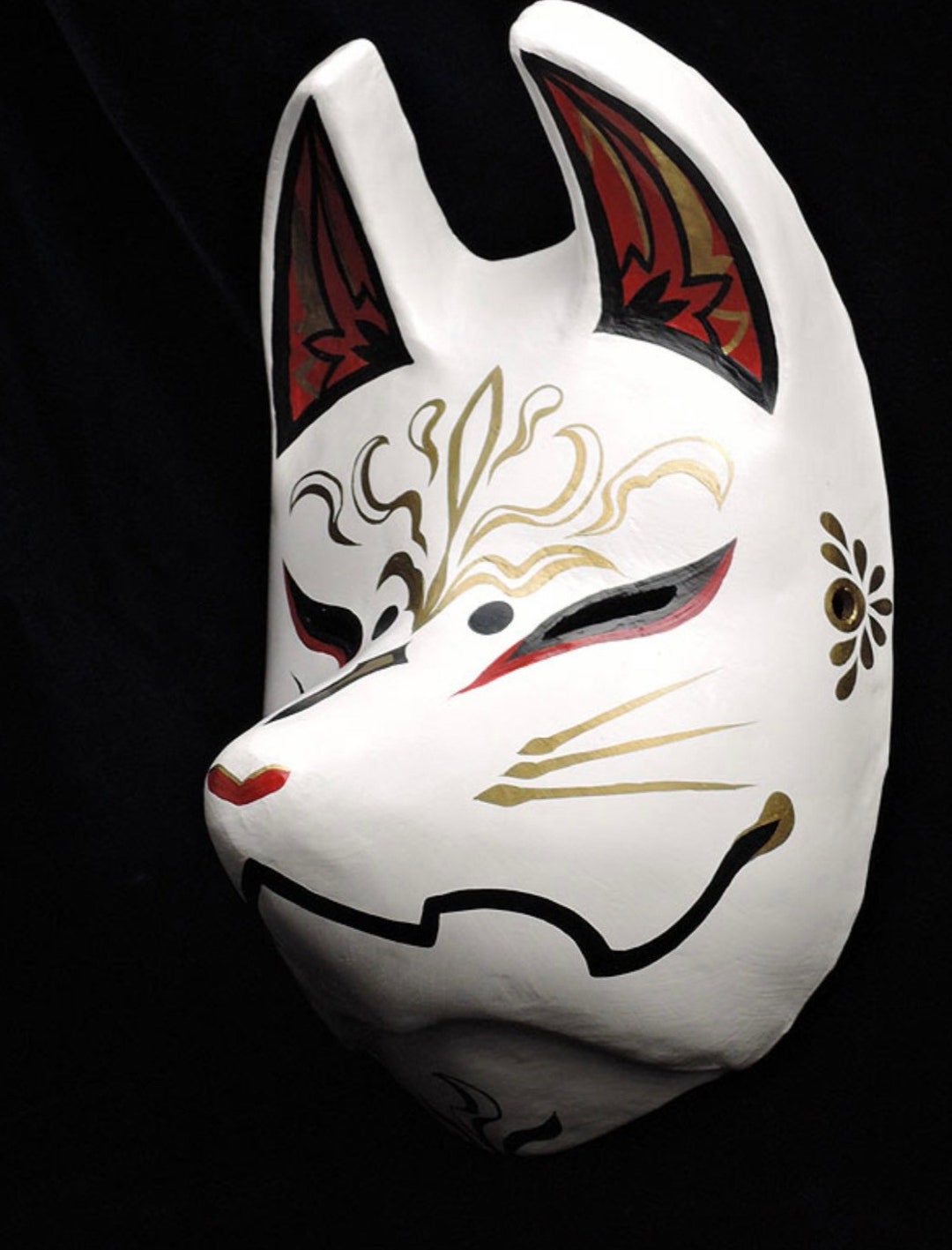 Japanese Noh Face Fox Mask Nine Tailed Fox KYUUBI Kitsune - Etsy