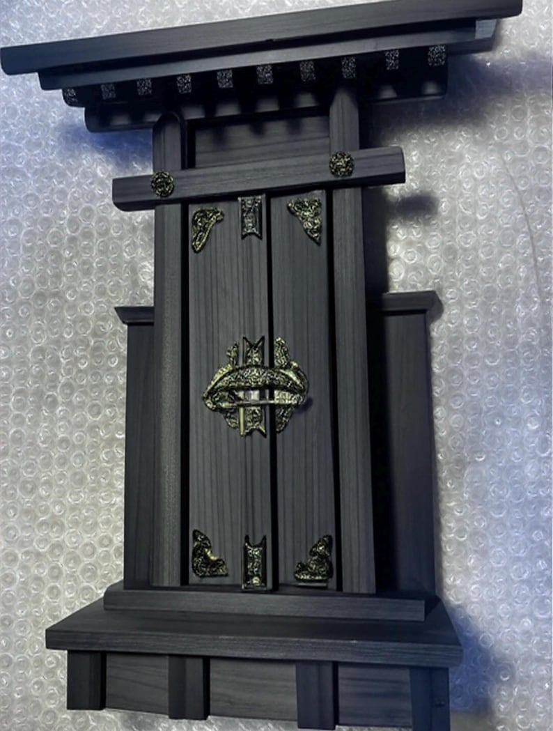 Japanese Kamidana (omiya) Daijingu With Sleeves Hinoki Shinto H35.6 X ...
