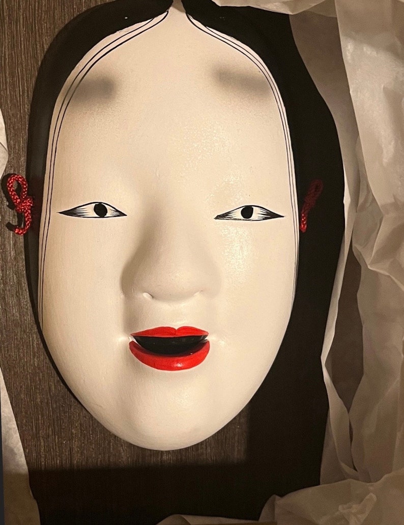 Noh Mask Traditional Japanese Art Masume Wall Statue Handmade - Etsy