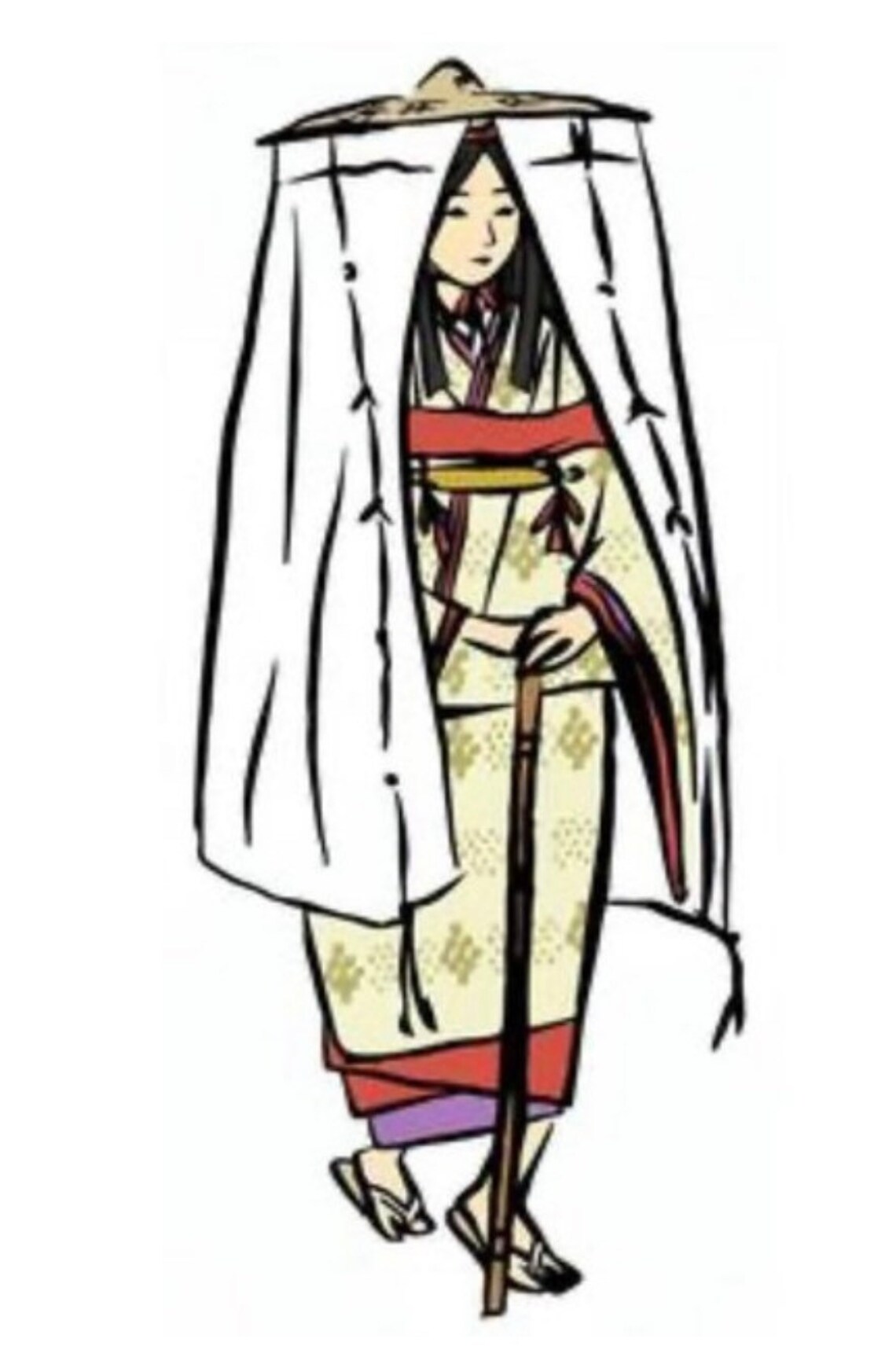 Japanese Traditional Ichimegasa Hat Bamboo Hat Umbrella Kasa With Veil ...