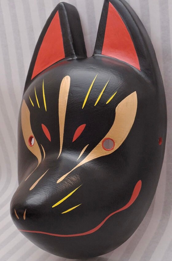 Japanese Noh Face Fox Mask Fox at Night Kitsune - Etsy