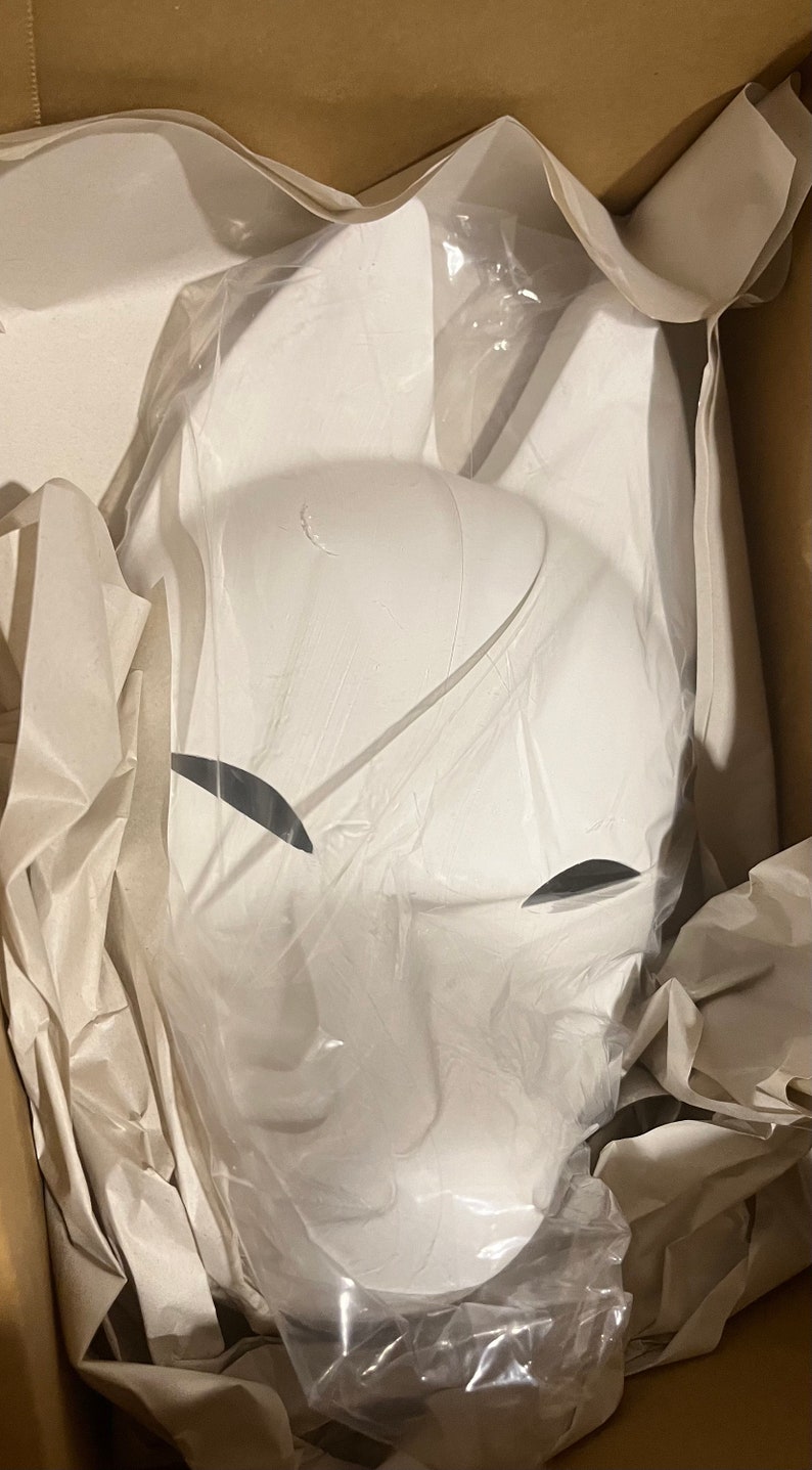 Japanese Fox Full Mask Plain Kitsune Art White Fox Mask - Etsy