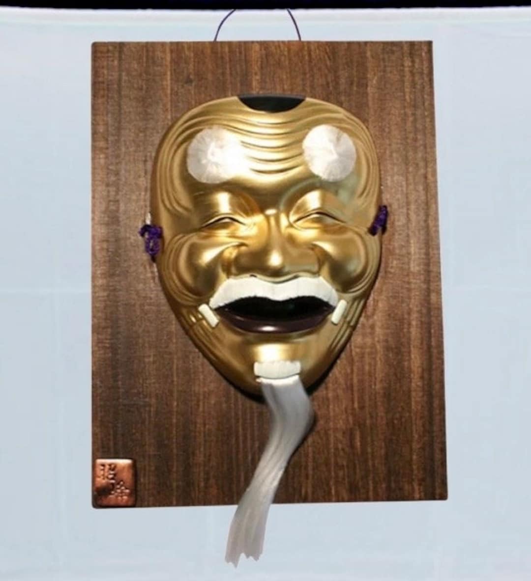 Noh Mask Traditional Japanese Art OKINA Old Man Face Wall Statue ...