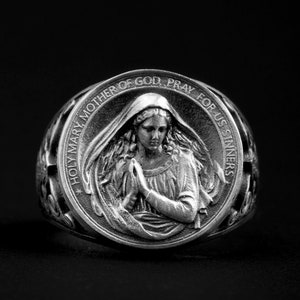 Holy Virgin Mary Religious Ring, Christian Accessory, Catholic Ring ...
