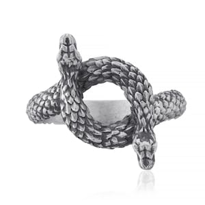 Two Head Snake Sterling Silver Ring, Animal Rings, Double Snake Ring ...