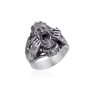 Dramatic Expression Silver Ring, Gothic Ring, Fantasy Ring, Sterling ...