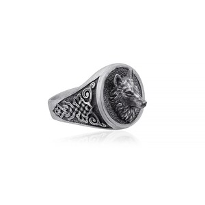 Octagon Wolf Head Ring, Animal Ring, Fenrir, Wolf Ring, Wolf Jewelry, Animal Jewelry, Norse ...