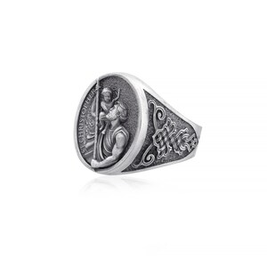 Saint Christopher Religious Ring, Chevalier Ring, Heavy Ring, St ...