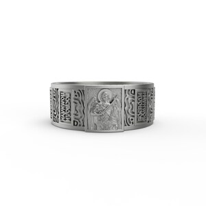 Archangel Michael Ring, St. Michael Protection Band, Sterling Silver ...