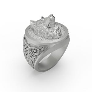 Octagon Wolf Head Ring, Animal Ring, Fenrir, Wolf Ring, Wolf Jewelry, Animal Jewelry, Norse ...