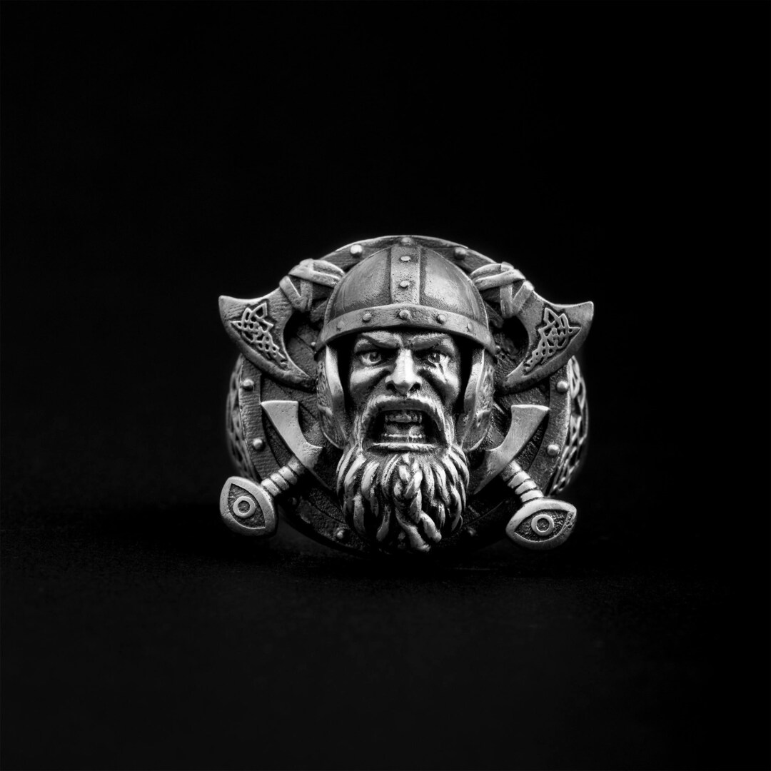 Scandinavian Warrior Ring, Gift for Husband, Meaningful Gifts , Silver ...