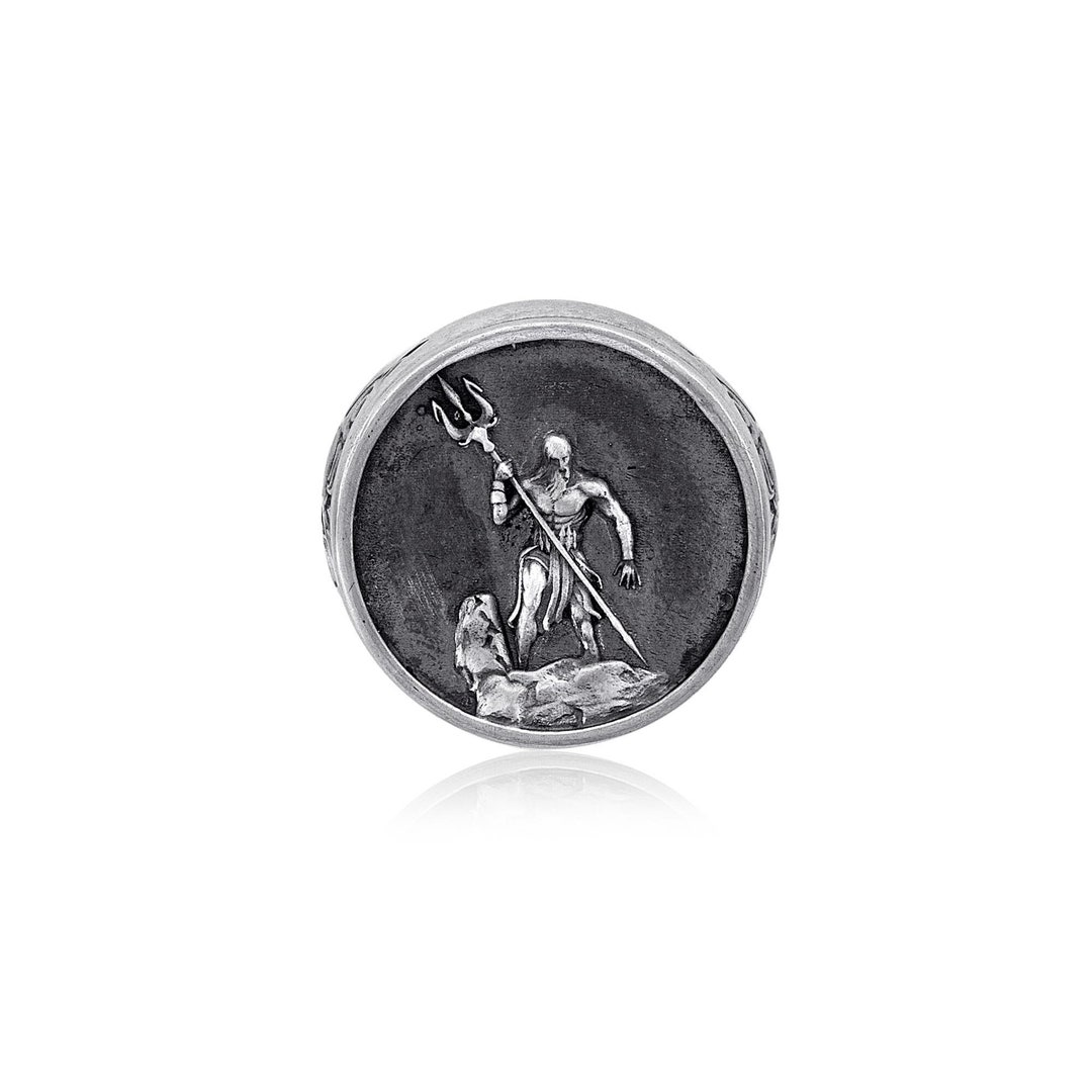 Poseidon Greek Ring, God Poseidon, Celtic Rings, Gift for Husband, Mens ...