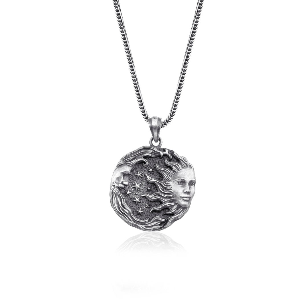 Eternal Harmony Sun and Moon Celestial Pendant Necklace, Sun and Moon ...