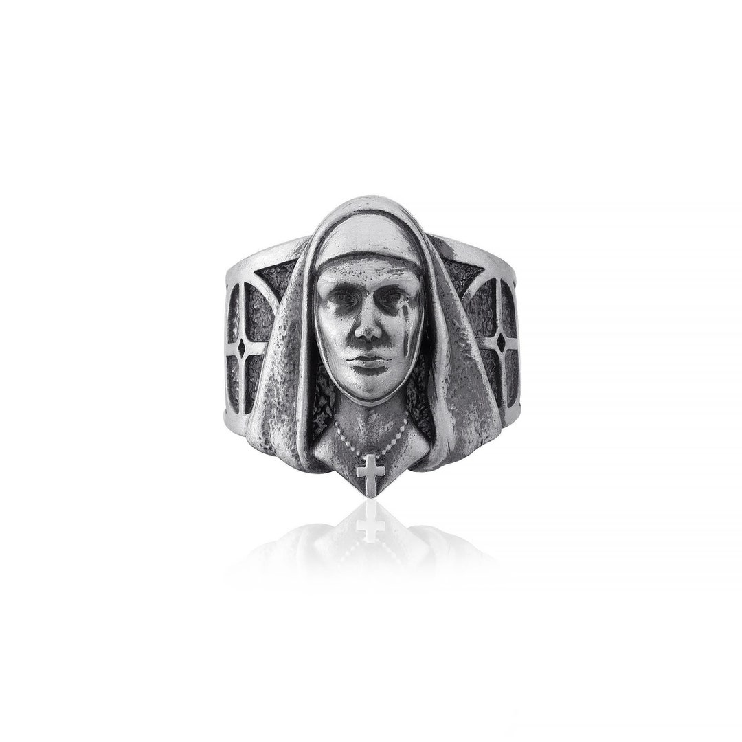 Priestess Nun Ring, Christian Ring, Sterling Silver Ring, Cross of ...