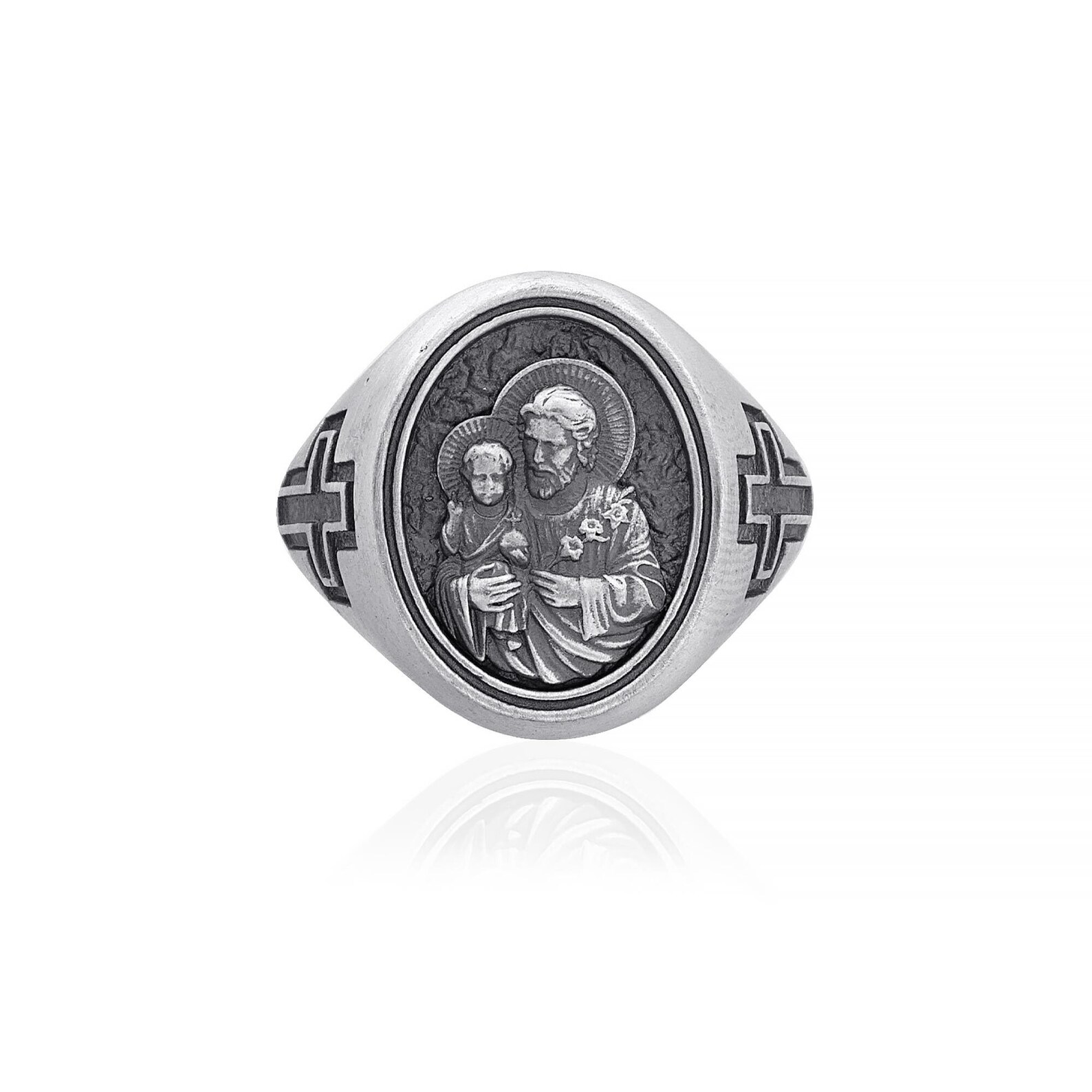 Saint Joseph Religious Ring, Coat of Arms Ring, Crest Ring, Family ...