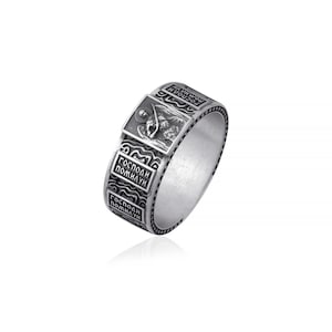 Archangel Michael Ring, St. Michael Protection Band, Sterling Silver ...