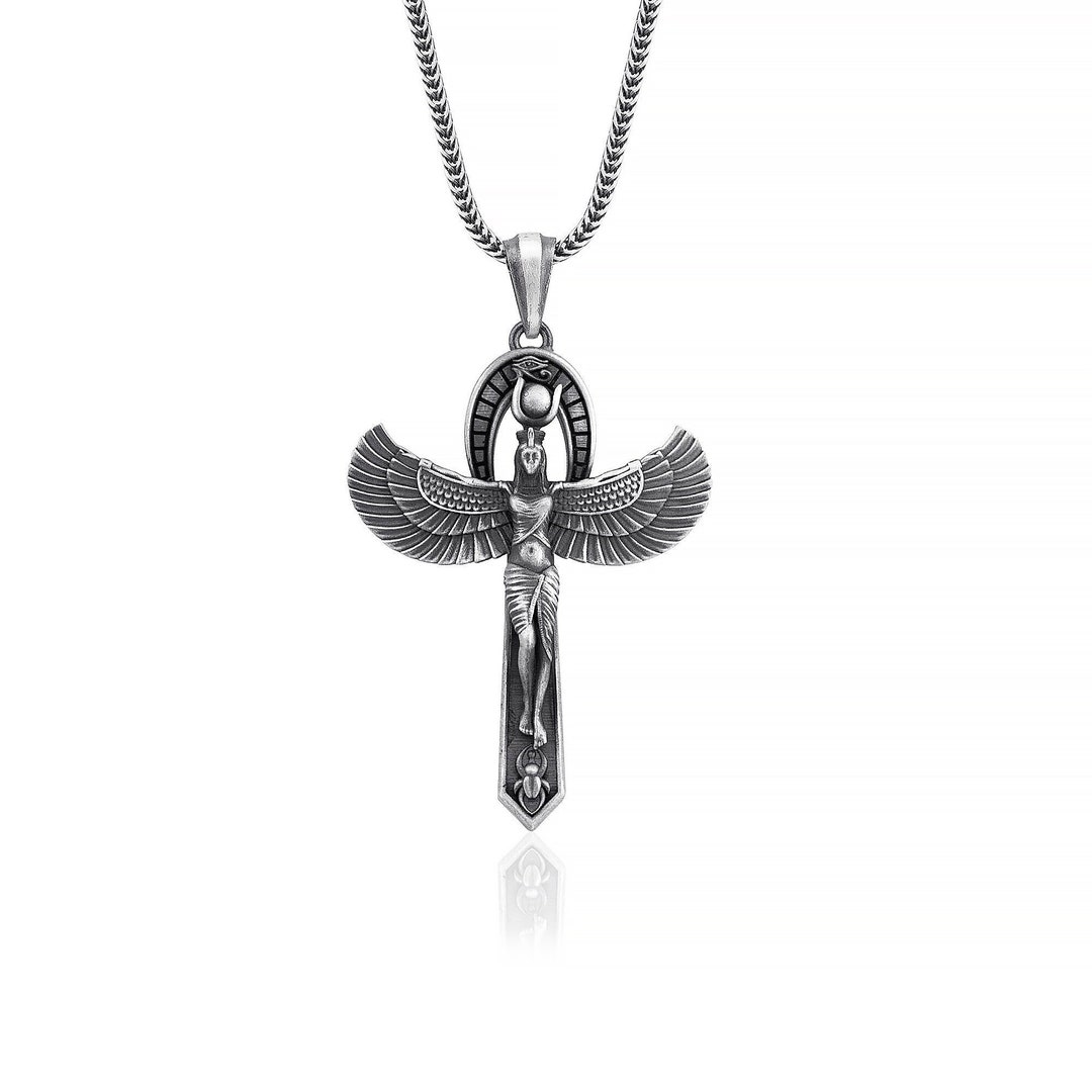 Goddess Isis With Eye of Horus Handmade Men Necklace, Ancient Egypt ...