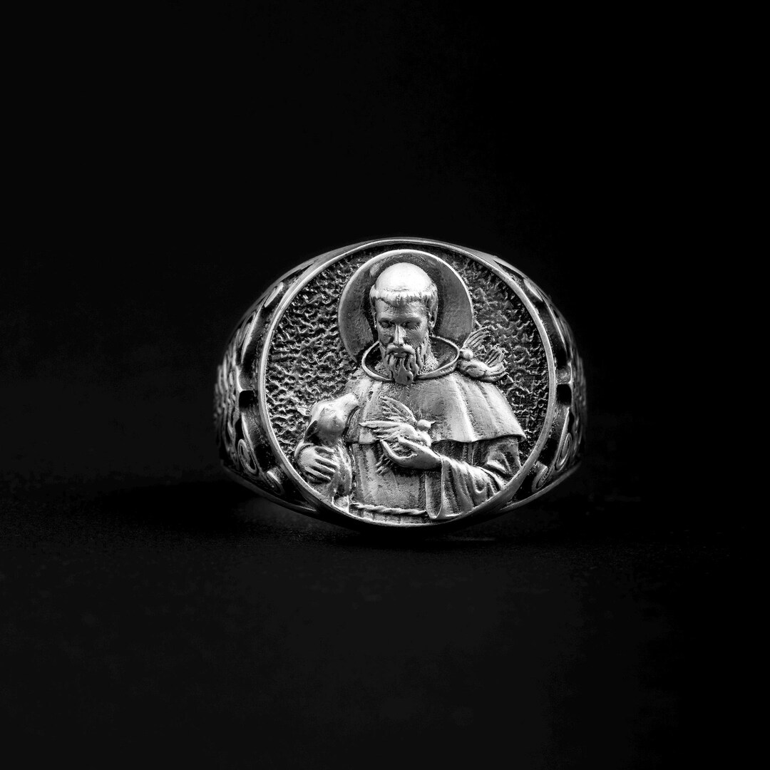 Saint Francis Religious Ring, Catholic Gift Ring, Catholic Silver Ring ...