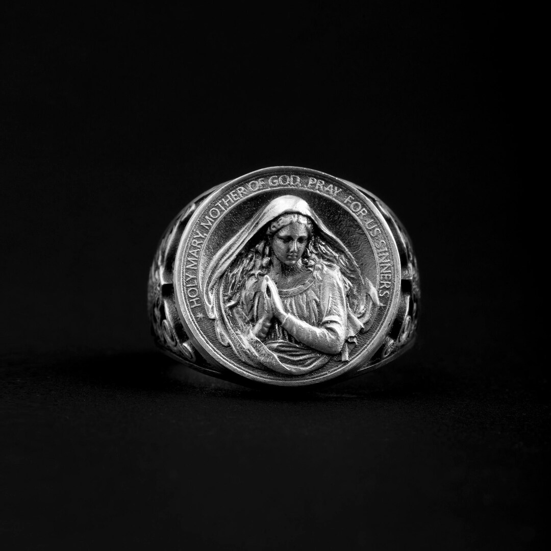 Holy Virgin Mary Religious Ring, Christian Accessory, Catholic Ring ...