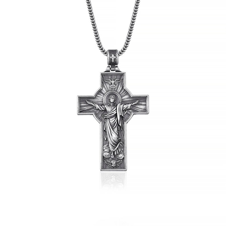 Engraved Crosss Jesus Necklace, Jesus Cross Pendants, Jesus Cross Charm ...