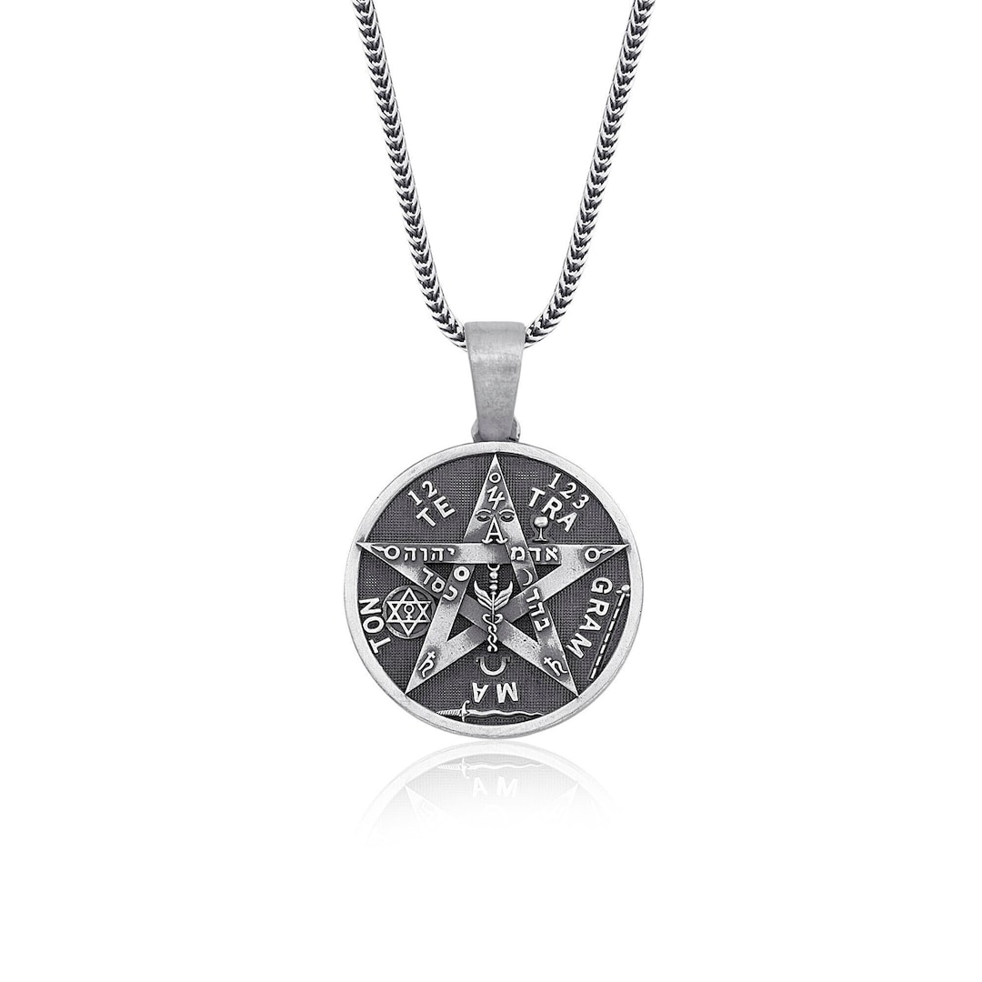 Pentagramm von Eliphas Levi Magie Silberkette, YHWH Tetragramm ...