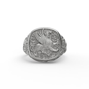 Griffin Unique Signet Ring, Greek Mythology Ring, Griffin Ring, Gryphon ...