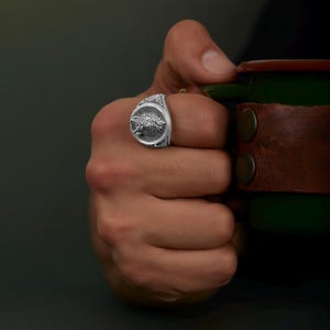 Octagon Wolf Head Ring, Animal Ring, Fenrir, Wolf Ring, Wolf Jewelry ...