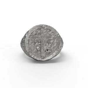 Engraved Crucifix Symbol Signet Ring, Religious Jewelry, Signet Cross ...