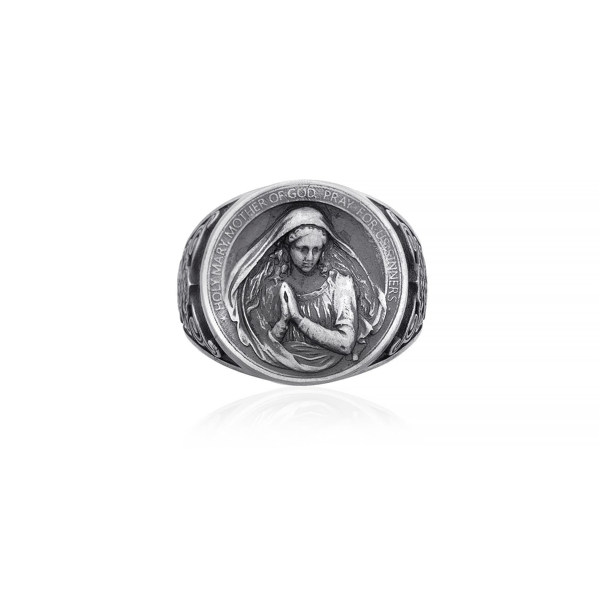 Holy Virgin Mary Religious Ring, Christian Accessory, Catholic Ring ...